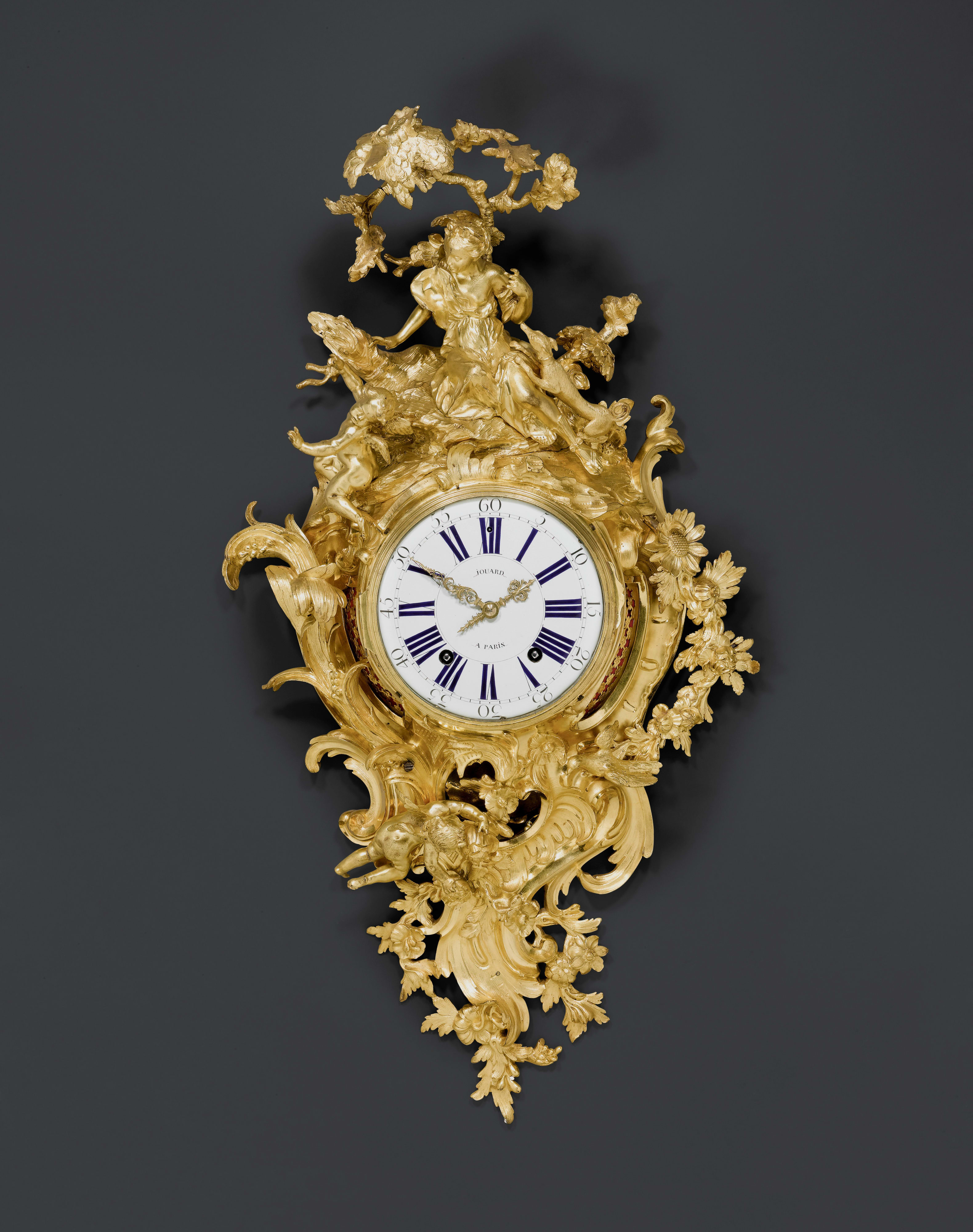 Louis Jouard , A large Louis XV figural cartel clock by Louis Jouard ...