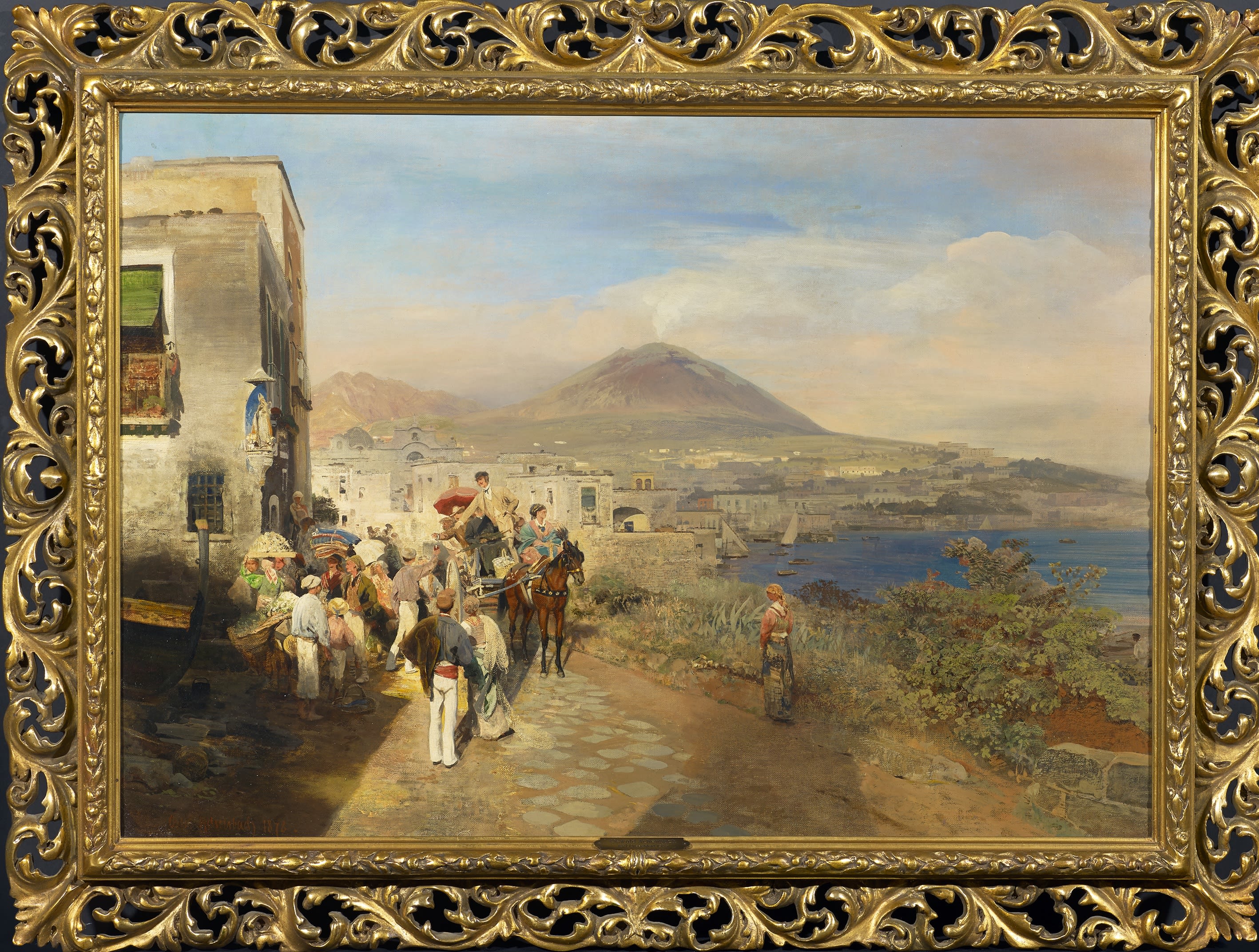 Oswald Achenbach, "Travellers at the Golf of Naples" by Oswald ...