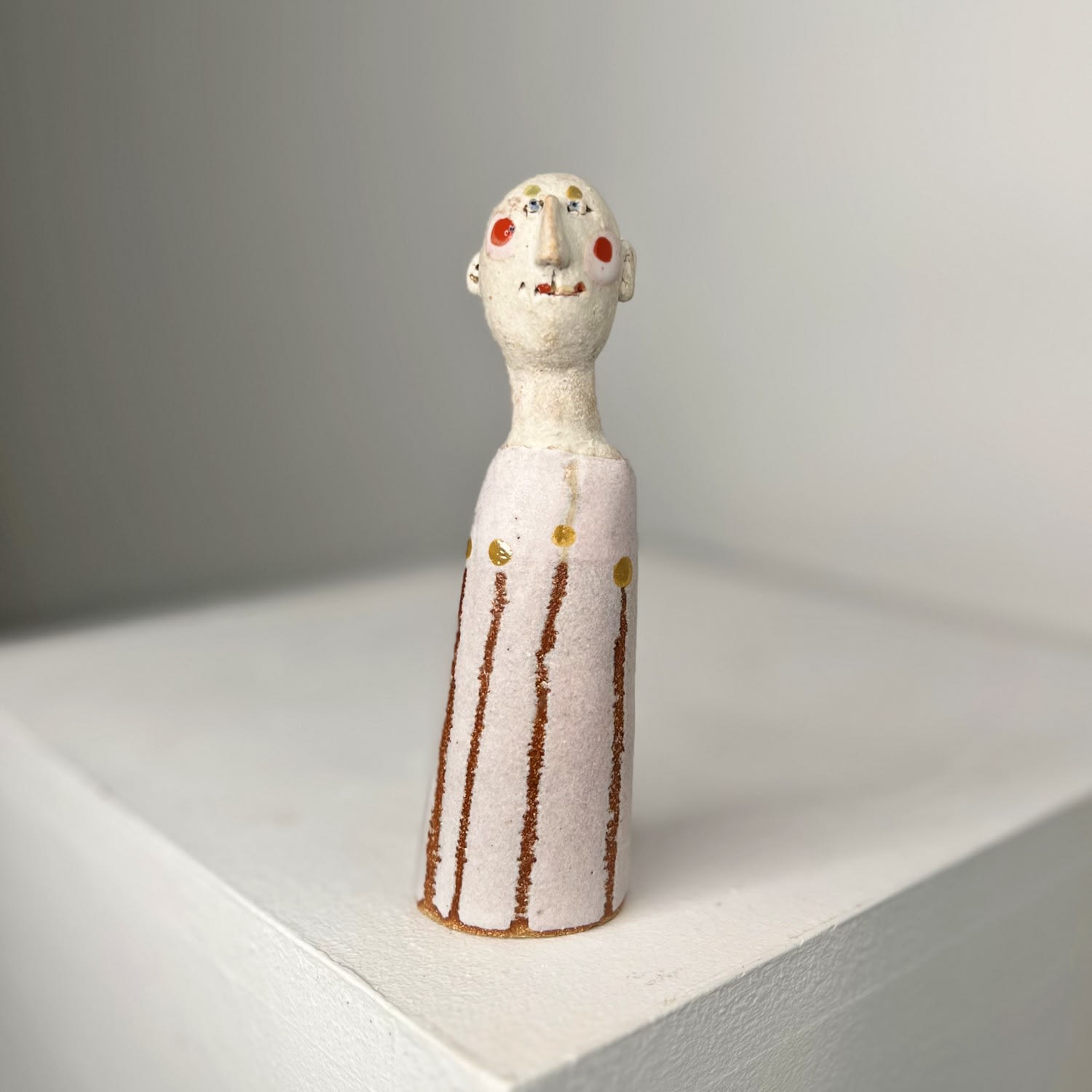 Jane Muir, Little Man - White with Incised Stripes | Sarah Wiseman Gallery