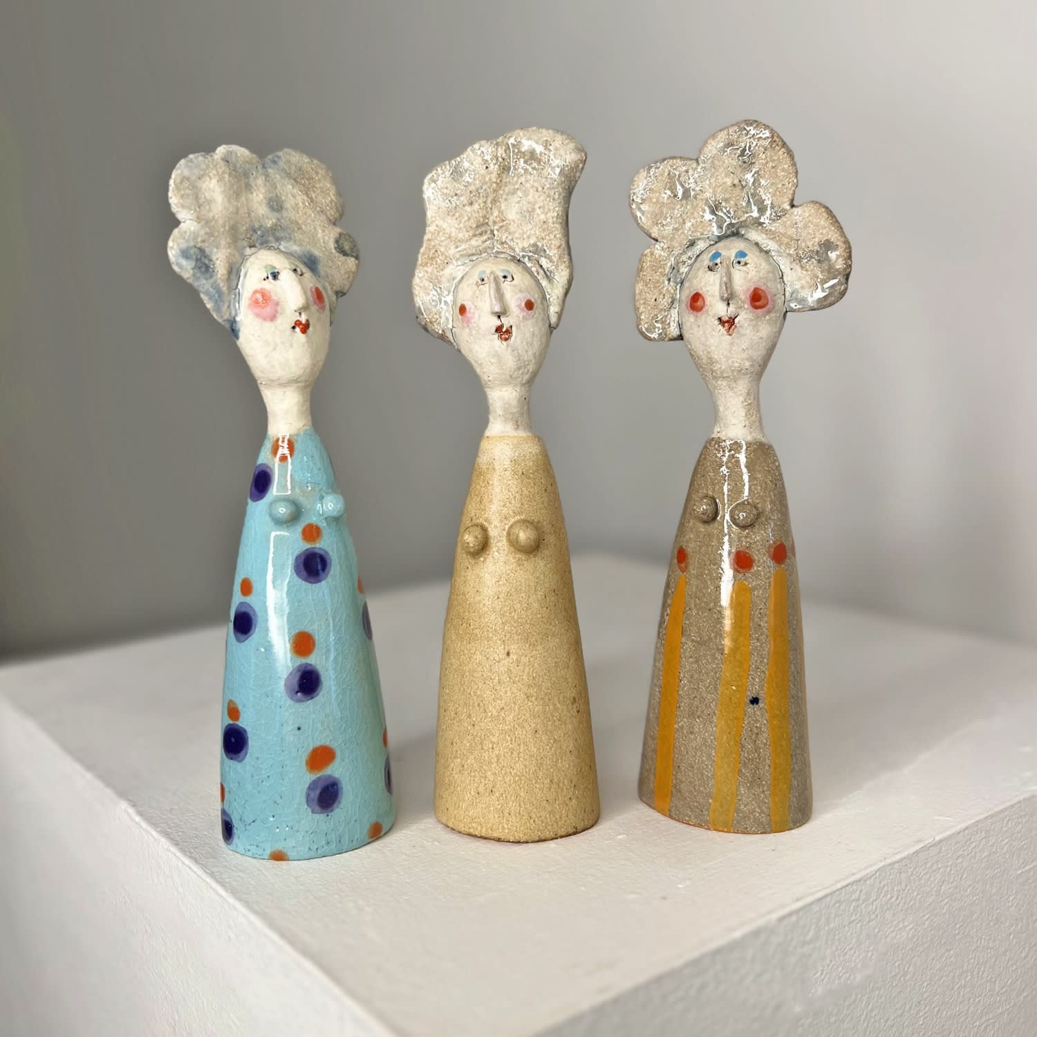 Jane Muir, Little Lady - Stoneware with Orange Striped & Red Dots ...
