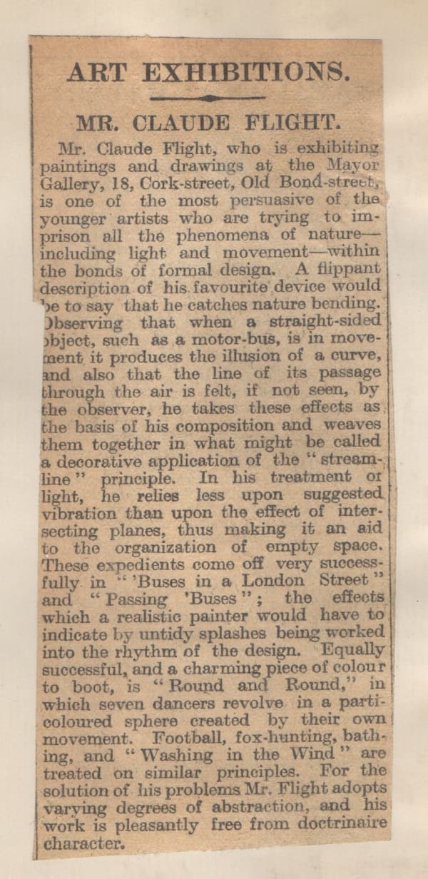 CLAUDE FLIGHT | 1 - 30 April 1925 | The Mayor Gallery