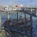 Tom Benjamin, Jetty with Fishing Boat in Shadow | NEAC | New English ...